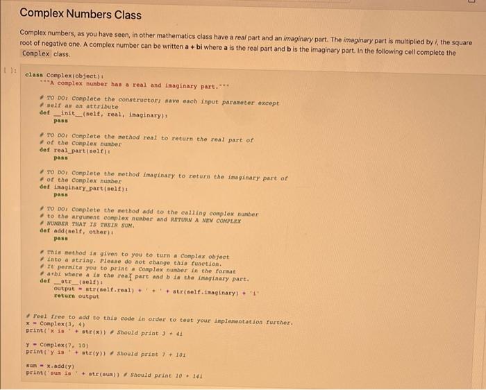 Solved 3 Complex Numbers Class Complex numbers, as you have | Chegg.com