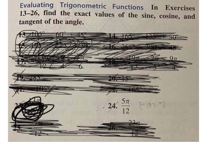 Solved Evaluating Trigonometric Functions In Exercises | Chegg.com