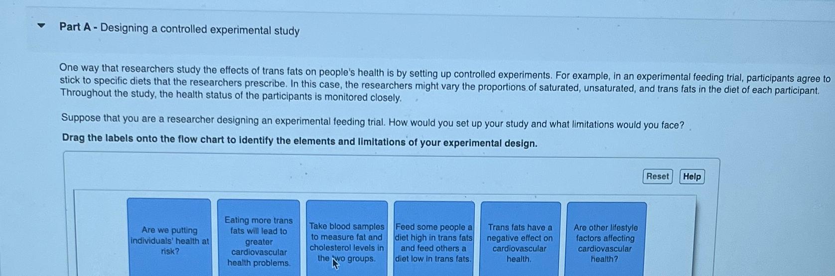 Solved Part A - ﻿Designing a controlled experimental | Chegg.com