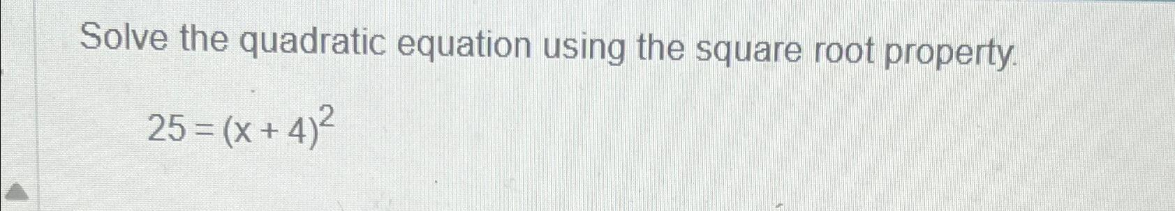 Solved Solve the quadratic equation using the square root | Chegg.com
