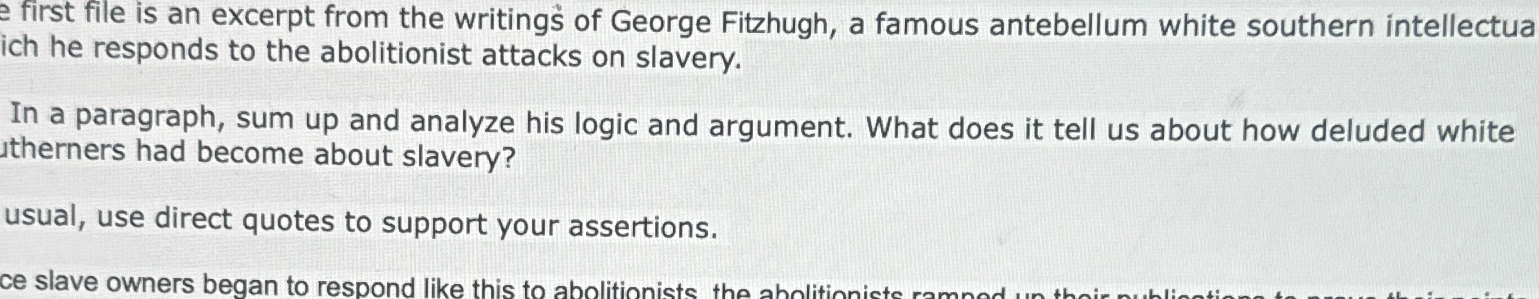 Solved first file is an excerpt from the writings of George | Chegg.com