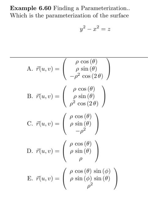 Solved Example 6.60 Finding a Parameterization.. Which is | Chegg.com