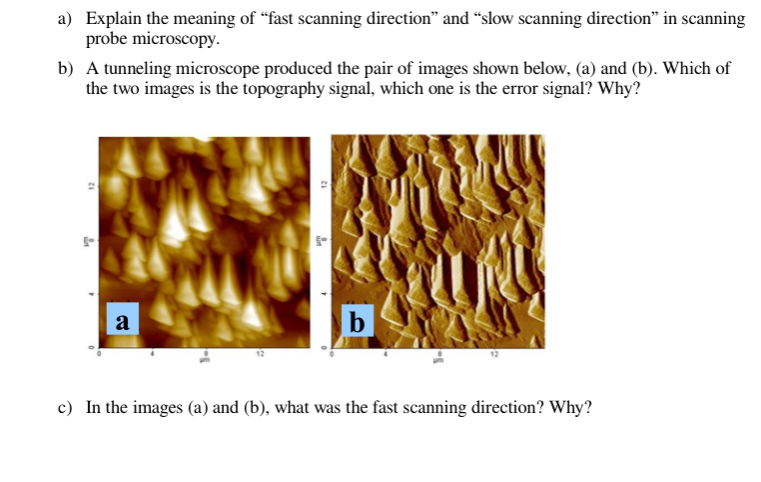 Solved a) ﻿Explain the meaning of "fast scanning direction" | Chegg.com