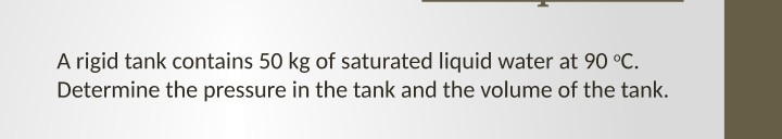 Solved A rigid tank contains 50 kg of saturated liquid water | Chegg.com