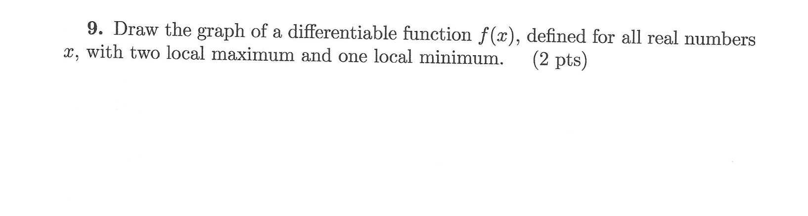 Solved Draw the graph of a differentiable function f(x), | Chegg.com