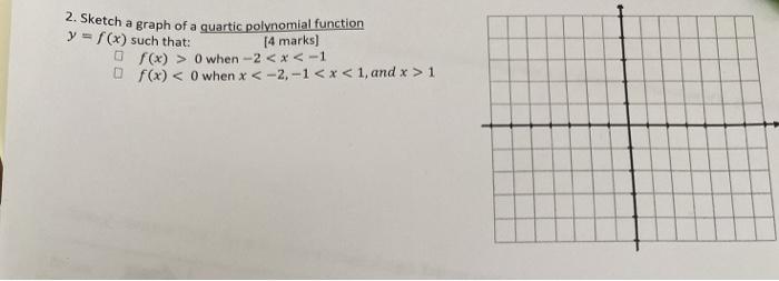 Solved 2. Sketch a graph of a quartic polynomial function [4 | Chegg.com