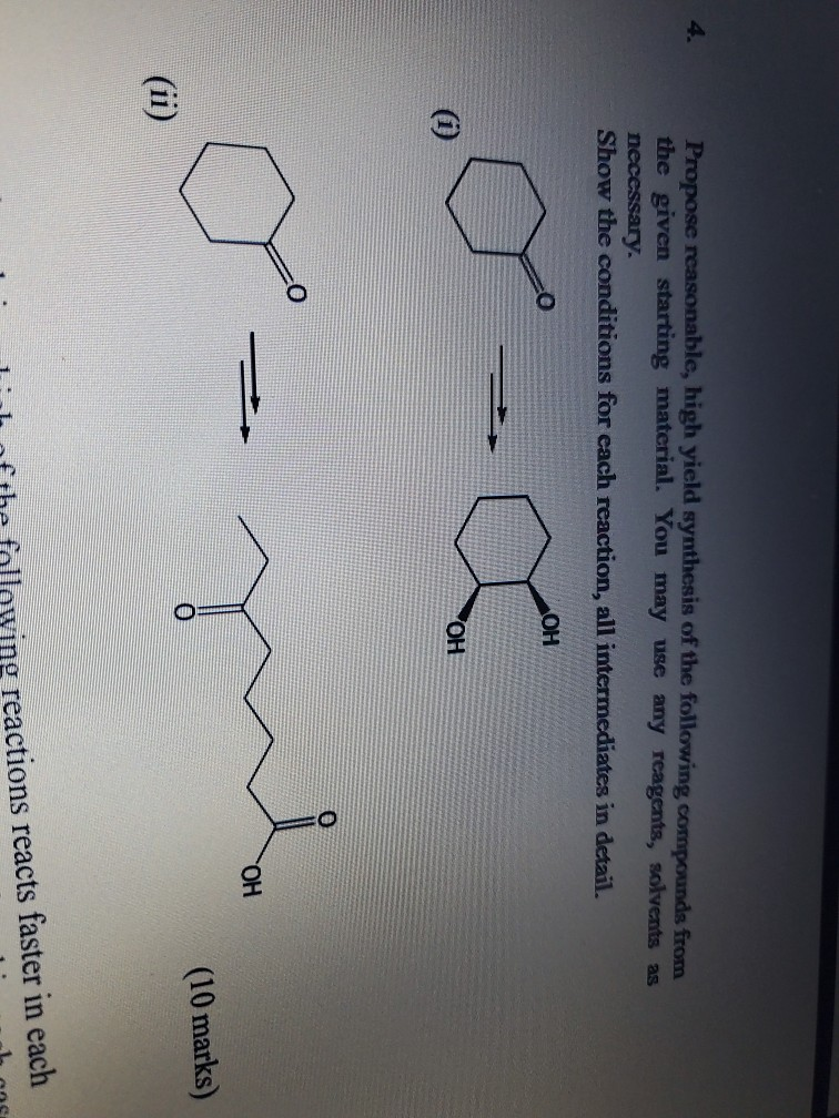 Solved Propose reasonable, high yield synthesis of the | Chegg.com