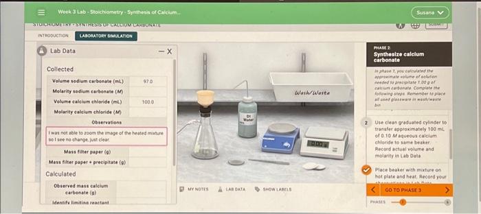 Solved Week 3 Lab - Stoichiometry - Synthesis of Calcium.... | Chegg.com