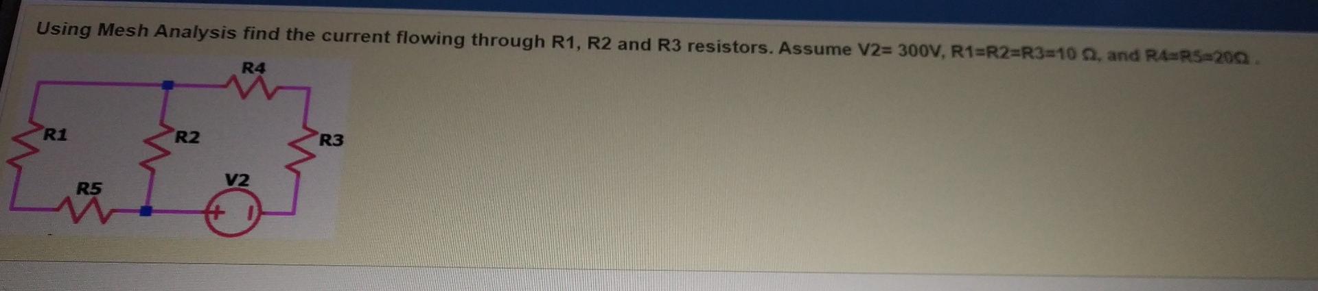 Solved Using Mesh Analysis find the current flowing through | Chegg.com
