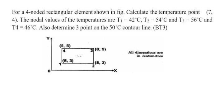 Solved For a 4-noded rectangular element shown in fig. | Chegg.com