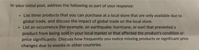 Solved In your initial post, address the following as part | Chegg.com