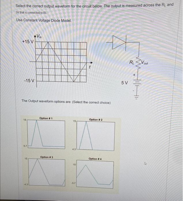 Solved Select the correct output waveform for the circuit | Chegg.com