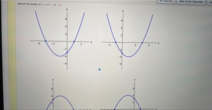 Solved y=x2−2x−3Find the coordinates of the x and y | Chegg.com