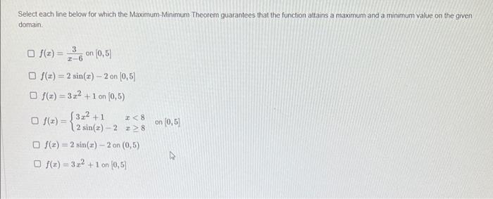 Solved Select each line below for which the Maximum Minimum | Chegg.com