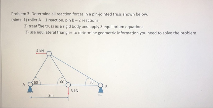 Solved Problem 3: Determine all reaction forces in a | Chegg.com