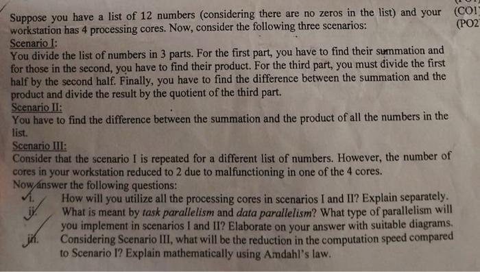 Solved Suppose you have a list of 12 numbers (considering | Chegg.com