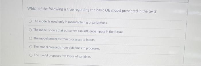 Solved Which of the following is true regarding the basic OB | Chegg.com