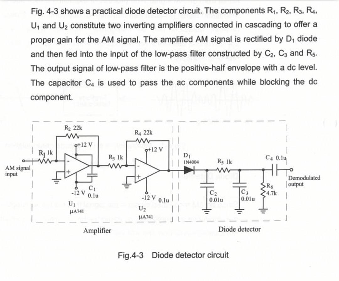 Solved Fig. 4-3 shows a practical diode detector circuit. | Chegg.com