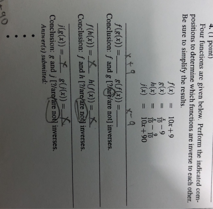 Solved 4. (I point) Four functions are given below. Perform | Chegg.com