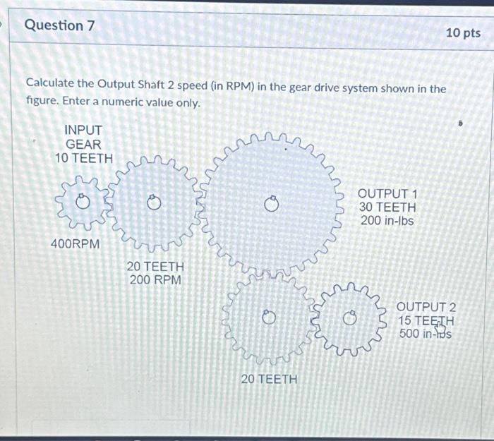 Solved Calculate the Output Shaft 2 speed (in RPM) in the | Chegg.com