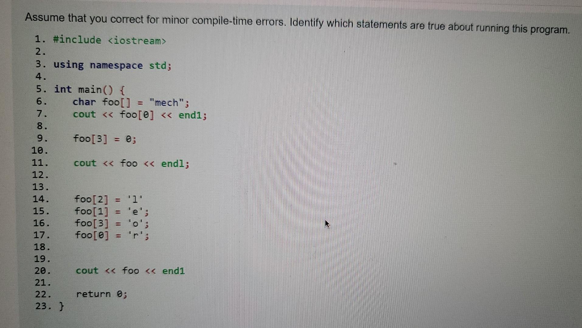 Solved Assume That You Correct For Minor Compile Time 7036