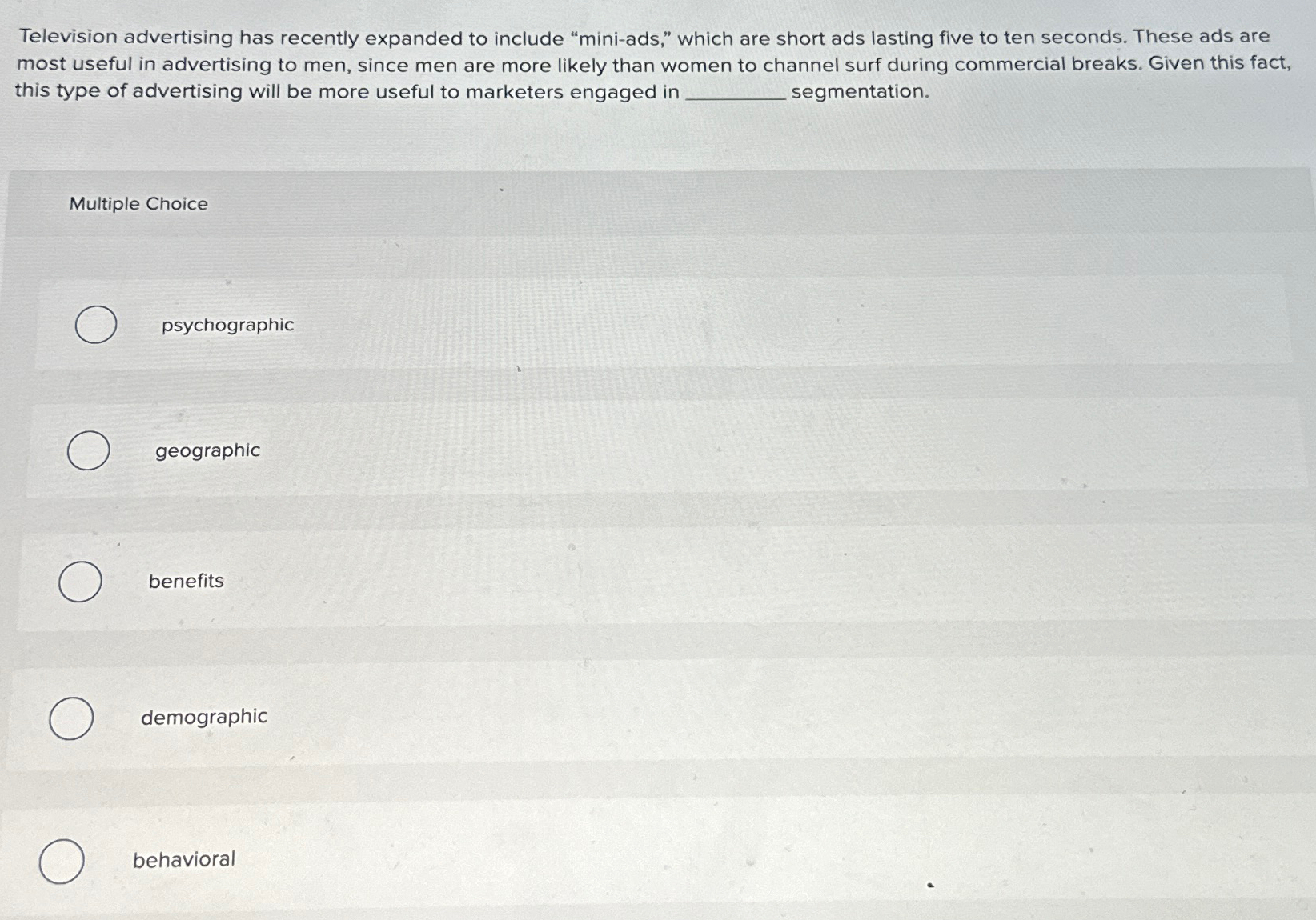 Solved Television advertising has recently expanded to | Chegg.com