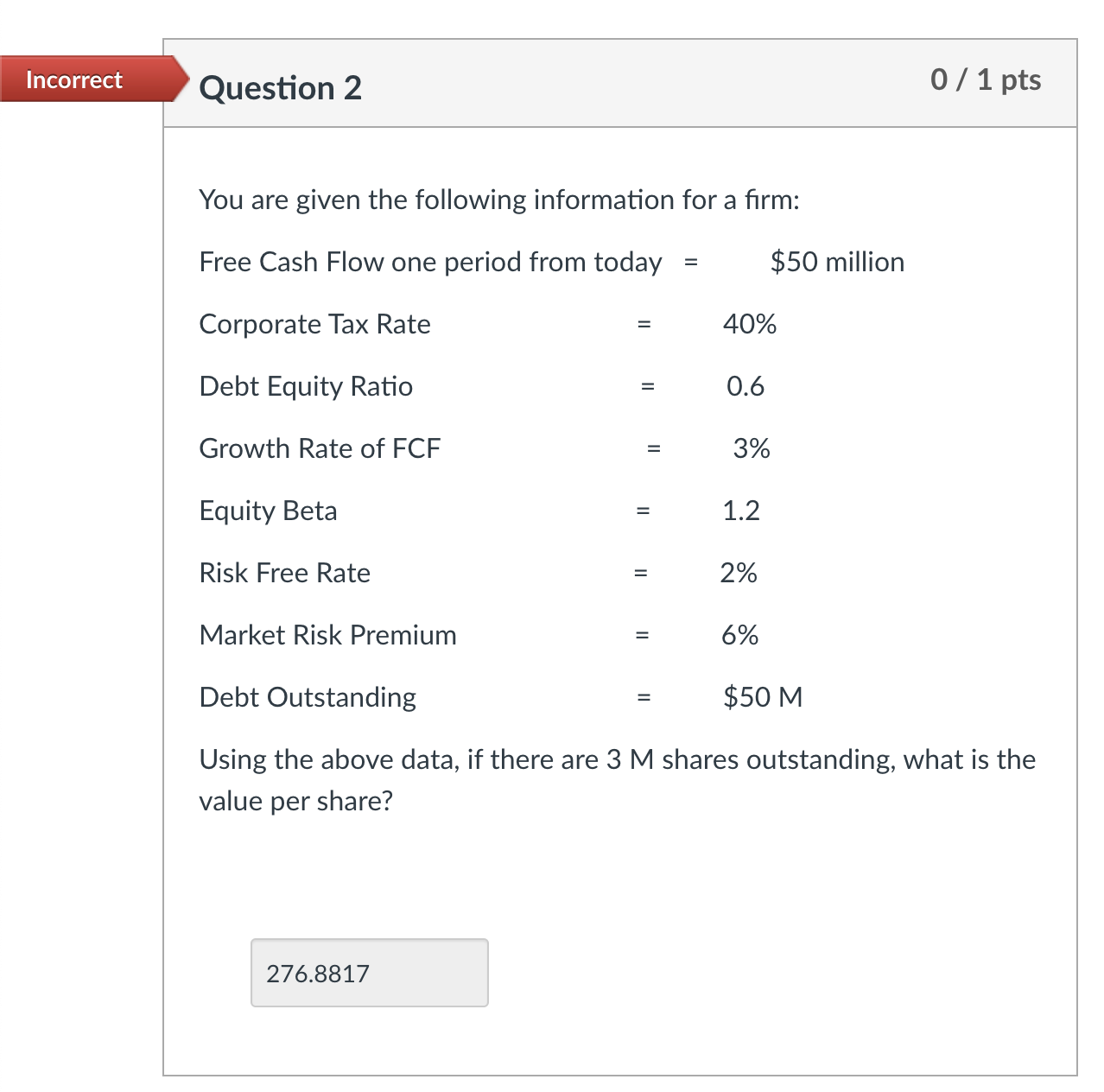 Solved Question 2You are given the following information for | Chegg.com