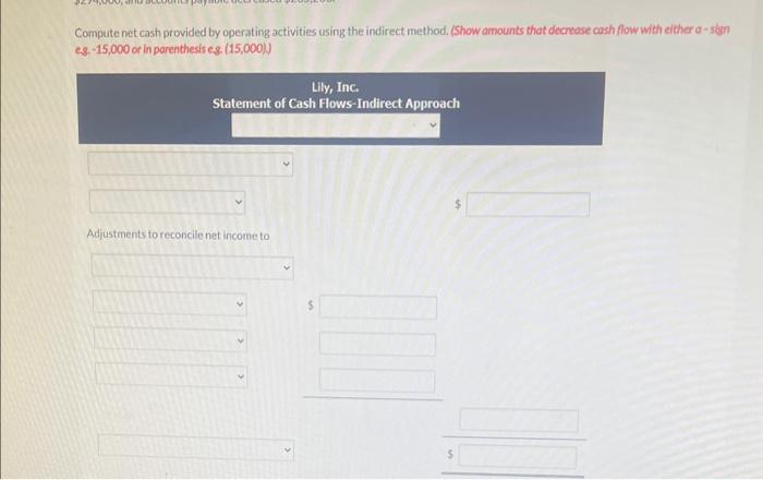 Solved Compute net cash provided by operating activities | Chegg.com