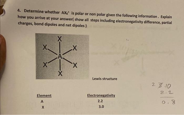 Solved 2. You are given the Lewis structure below answer the | Chegg.com