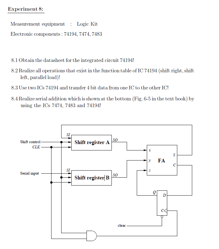 Solved Experiment 8:Measurement equipment : Logic | Chegg.com