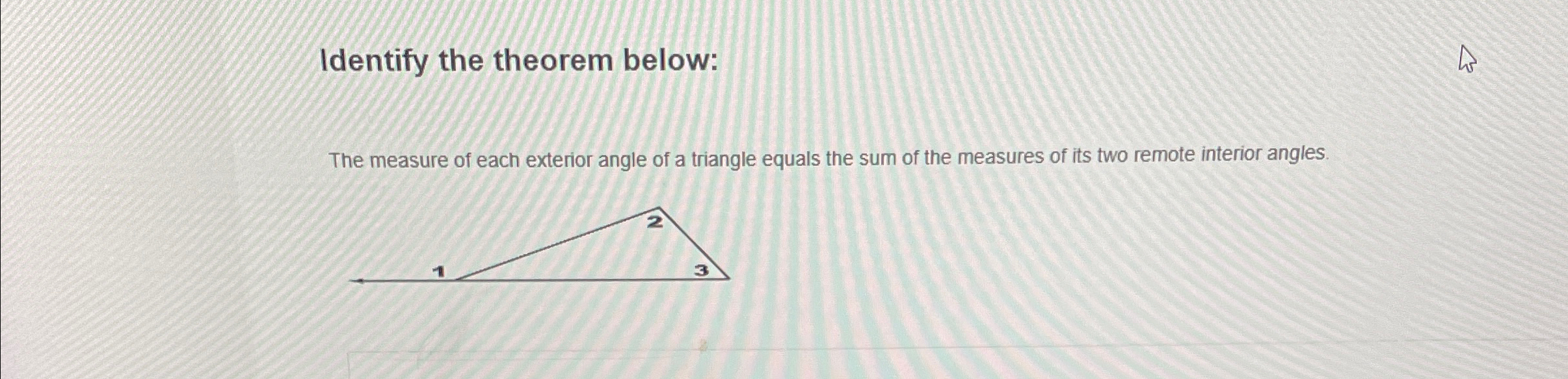 Solved Identify the theorem below:The measure of each | Chegg.com