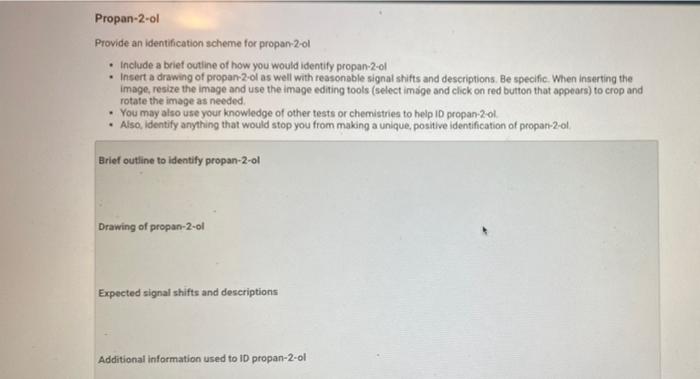 Solved Propan-2-ol Provide an identification scheme for | Chegg.com