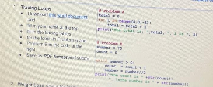 Solved Your name here # Problem A total = 0 for i in range | Chegg.com