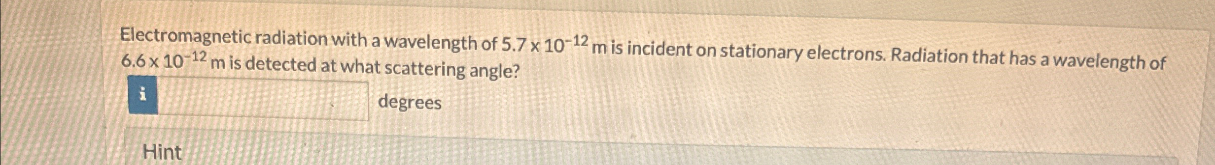 Solved Electromagnetic radiation with a wavelength of | Chegg.com