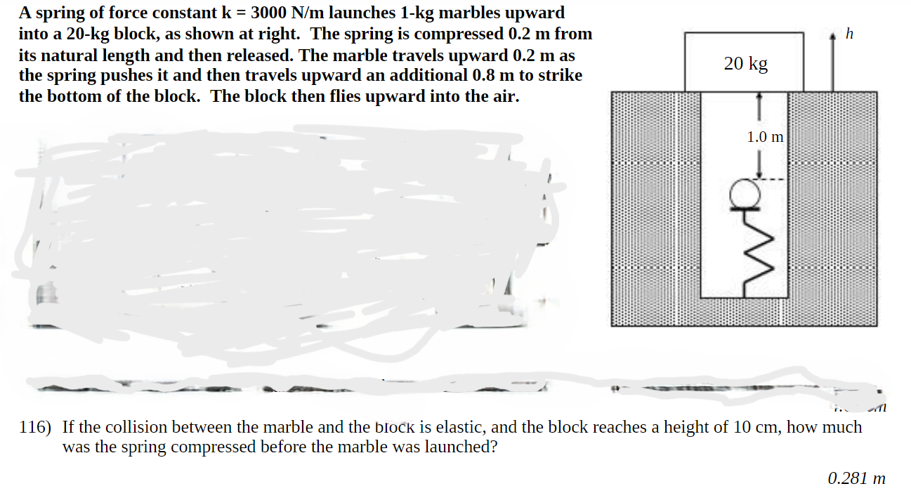 Solved 116) ﻿If the collision between the marble and the | Chegg.com