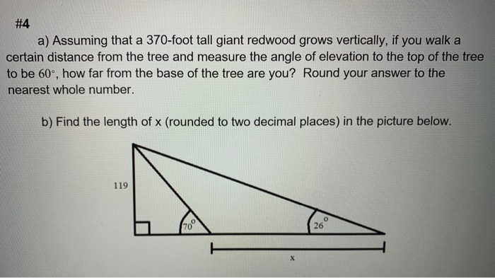 Solved #4 a) Assuming that a 370-foot tall giant redwood | Chegg.com