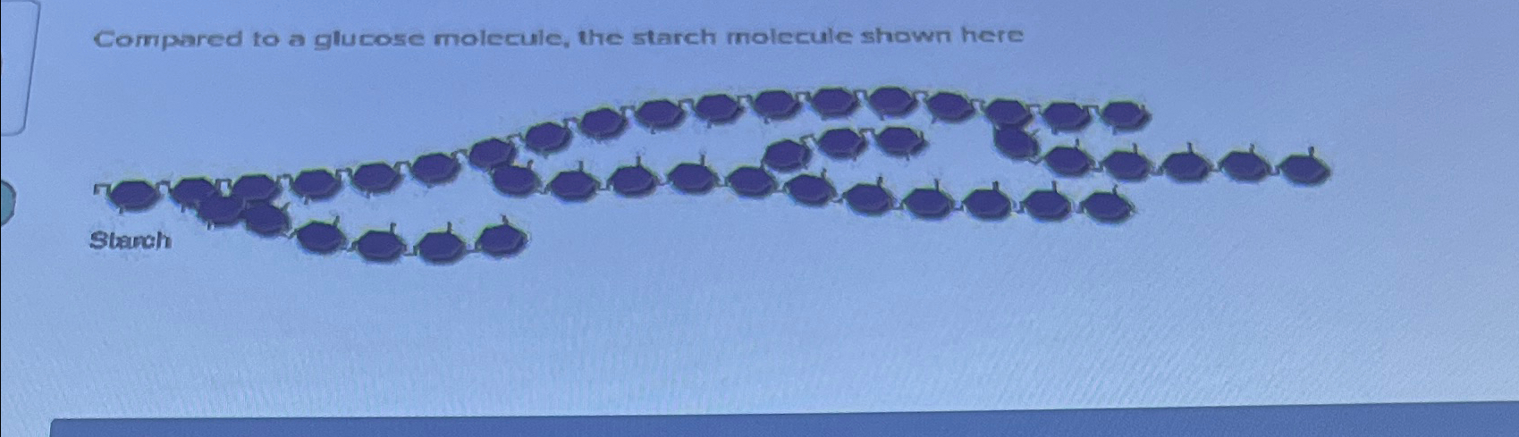 Solved Compared to a glucose molecule, the starch molecule | Chegg.com