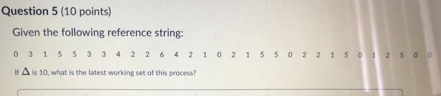Solved Question 5 (10 points) Given the following reference | Chegg.com