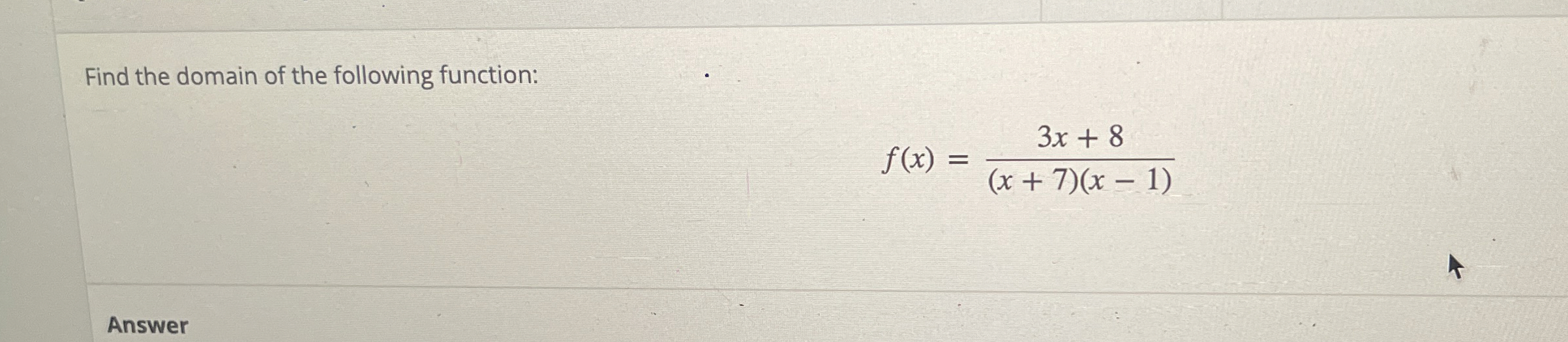 Solved Find the domain of the following | Chegg.com