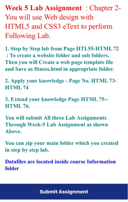 Week 5 Lab Assignment : Chapter 2- You will use Web | Chegg.com