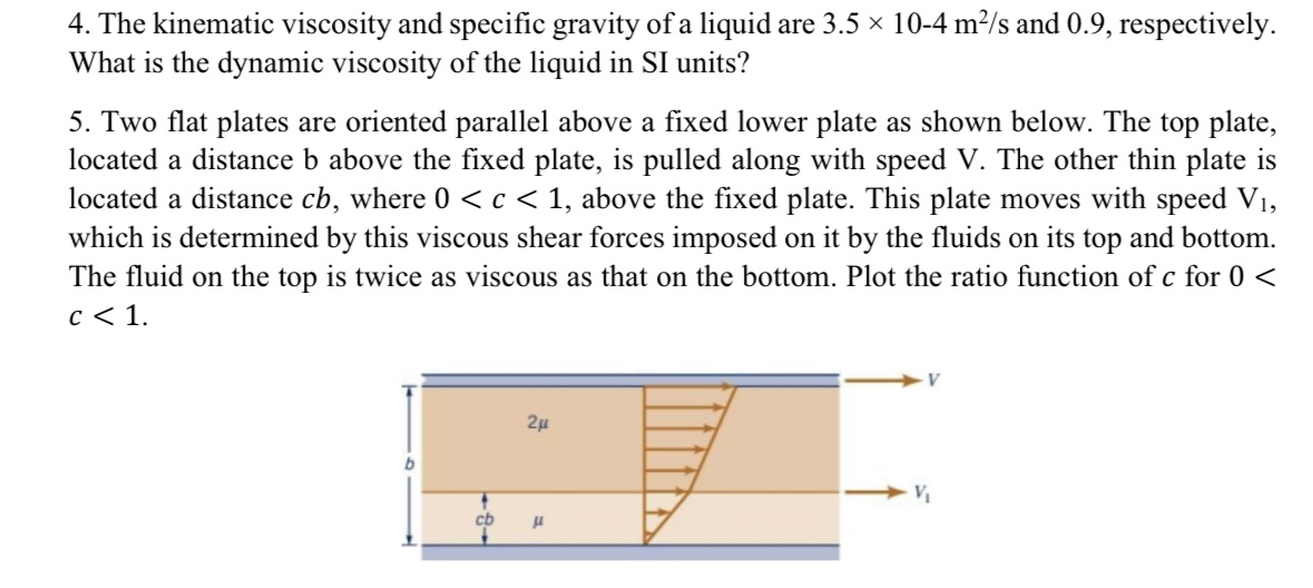 Solved The kinematic viscosity and specific gravity of a | Chegg.com