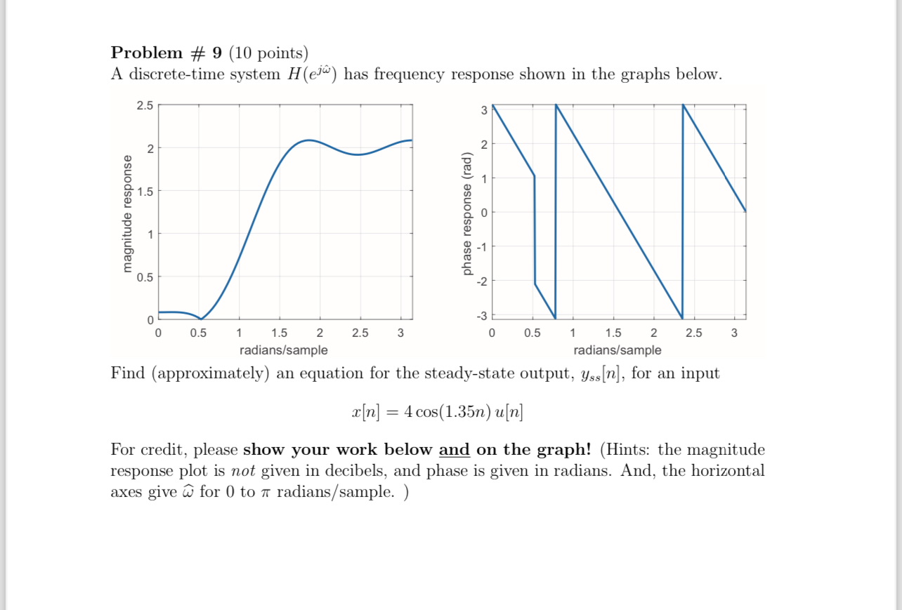 Problem # 9 (10 ﻿points)A discrete-time system | Chegg.com