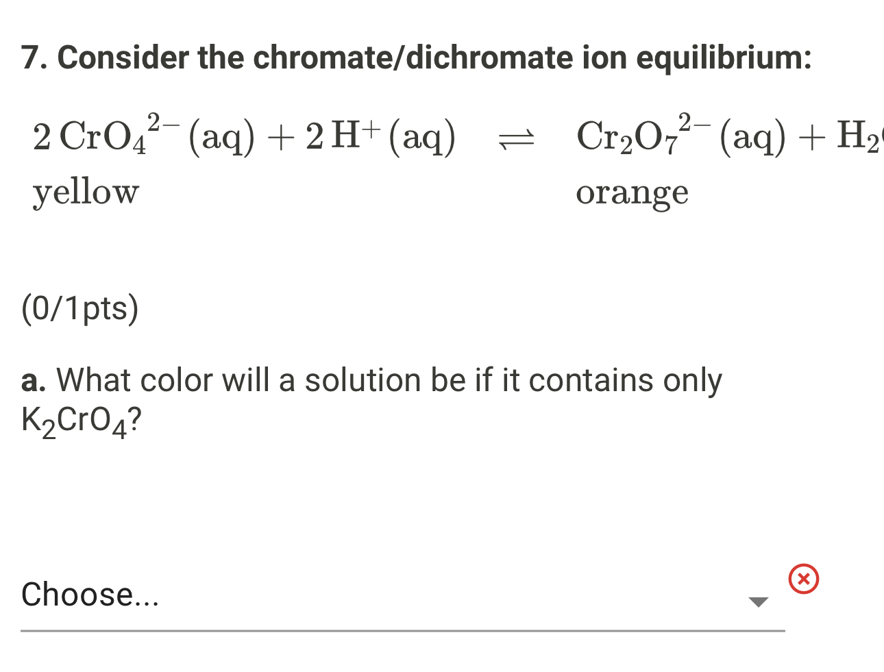 Solved Consider the chromate/dichromate ion | Chegg.com