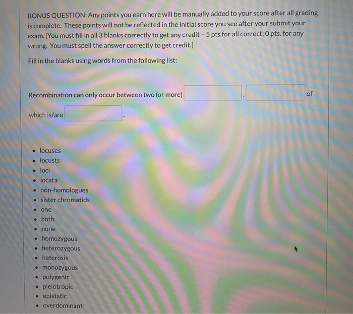 Solved BONUS QUESTION: Any points you earn here will be | Chegg.com