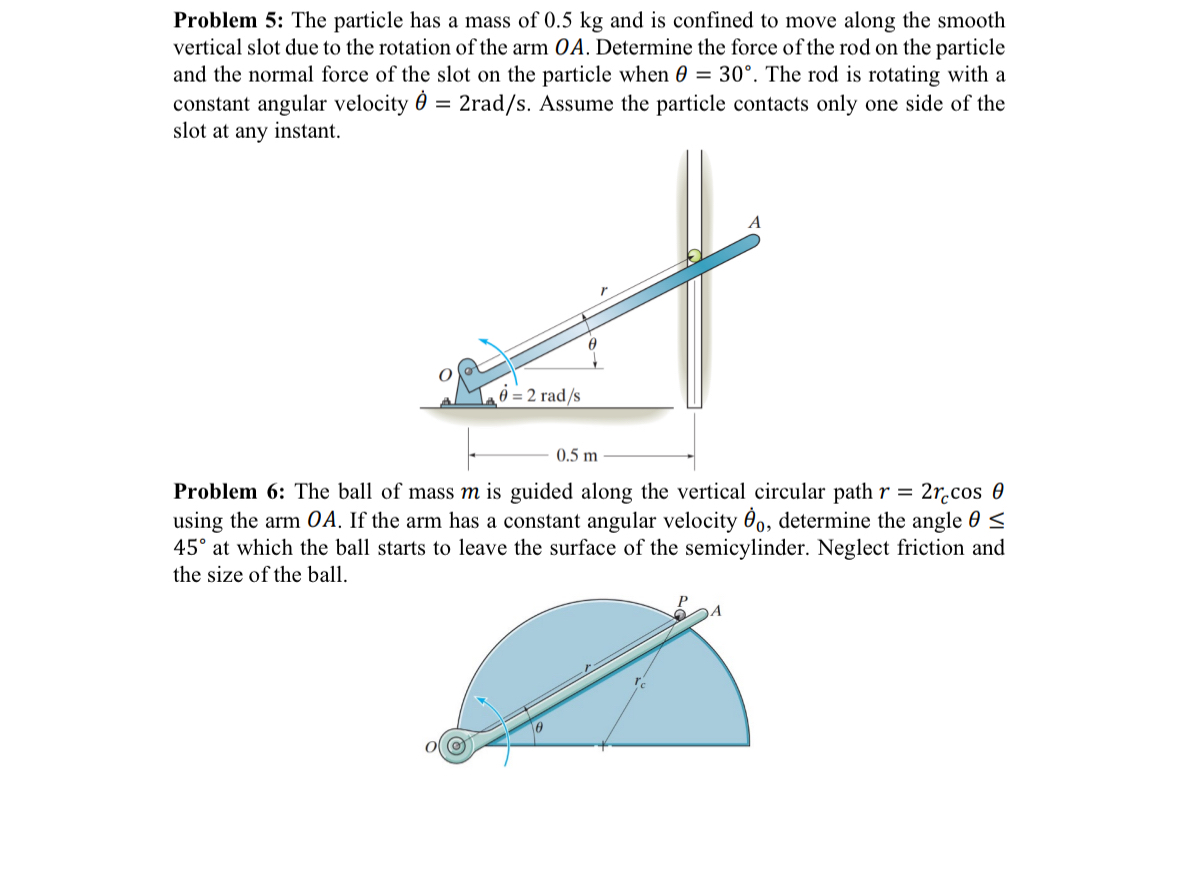 Solved Problem 5: The particle has a mass of 0.5 ﻿kg and is | Chegg.com