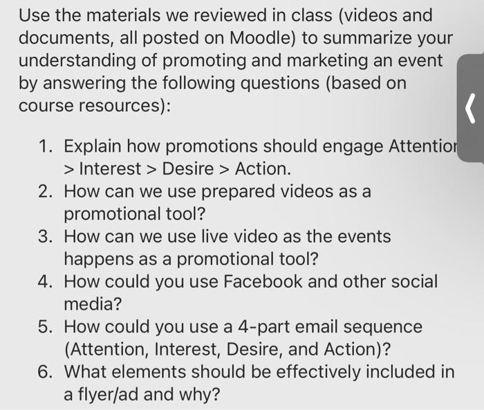 Solved Use the materials we reviewed in class (videos and | Chegg.com