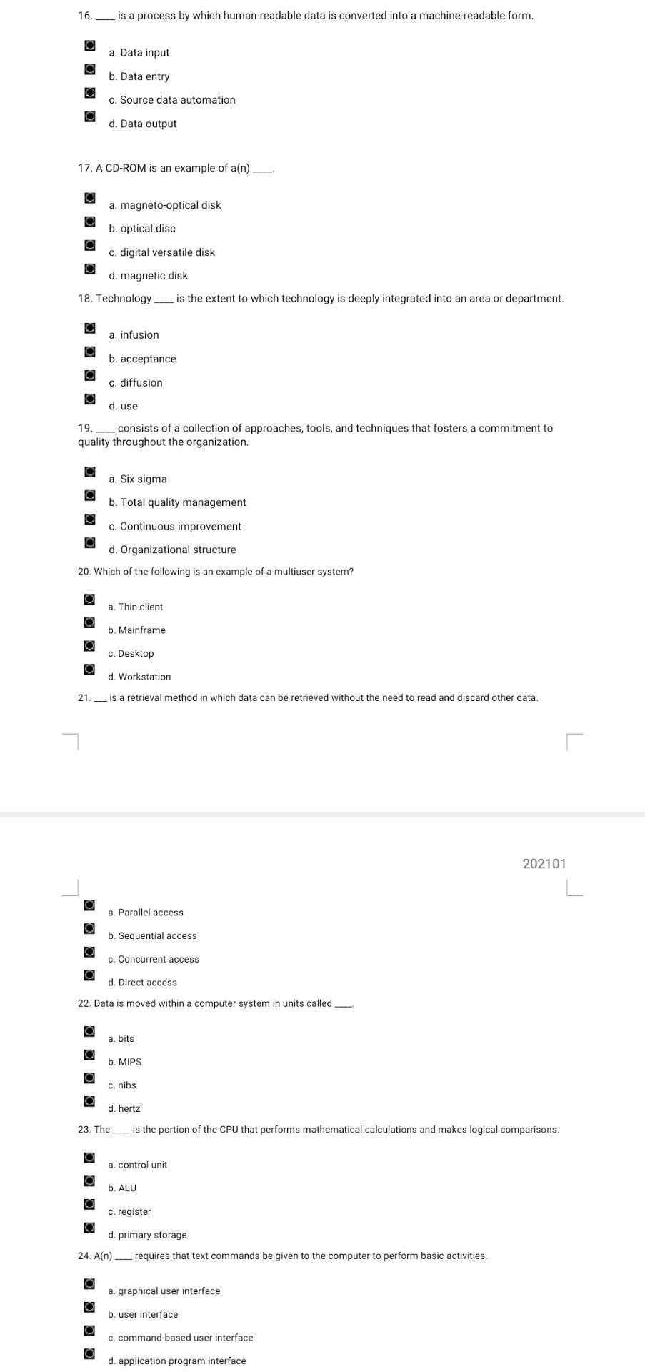 Solved 16. is a process by which human-readable data is | Chegg.com