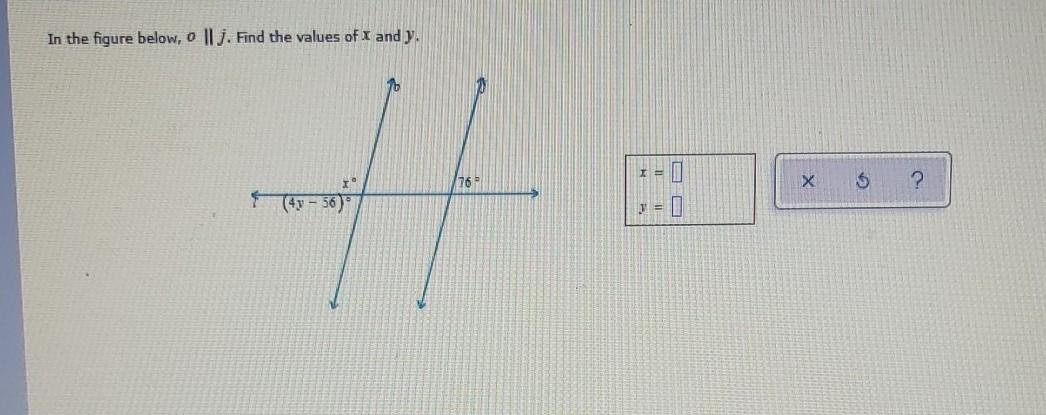 Solved Two parallel lines are cut by a transversal as shown | Chegg.com