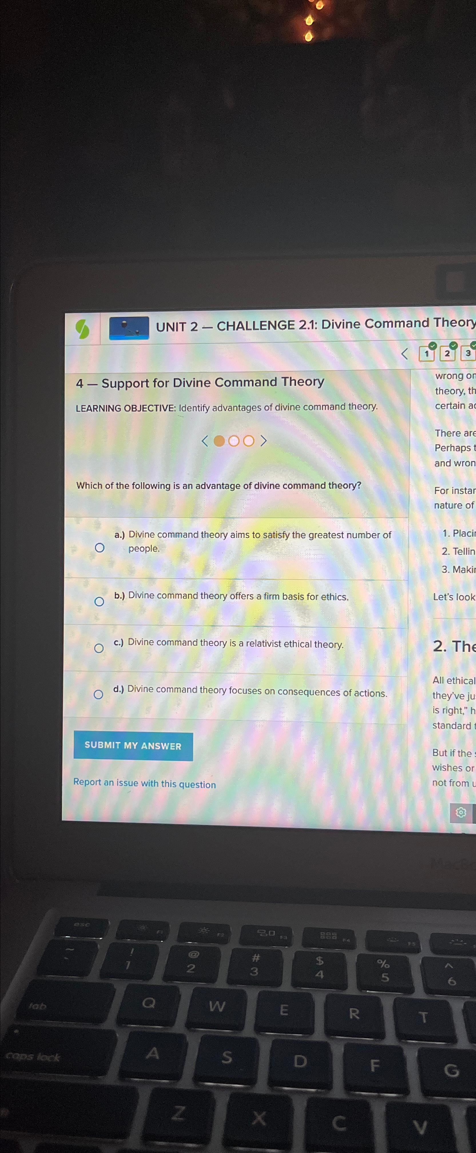 Solved 4 - ﻿Support for Divine Command TheoryLEARNING | Chegg.com