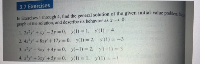 Solved 3.7 Exercises In Exercises 1 through 4, find the | Chegg.com